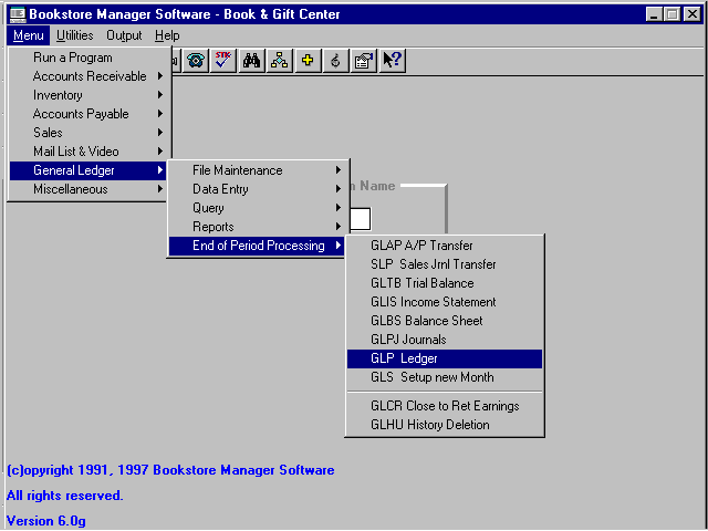 GLP - General Ledger Print