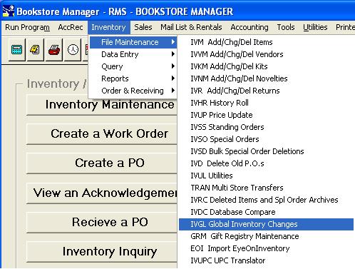 IVGL - Global Inventory Changes